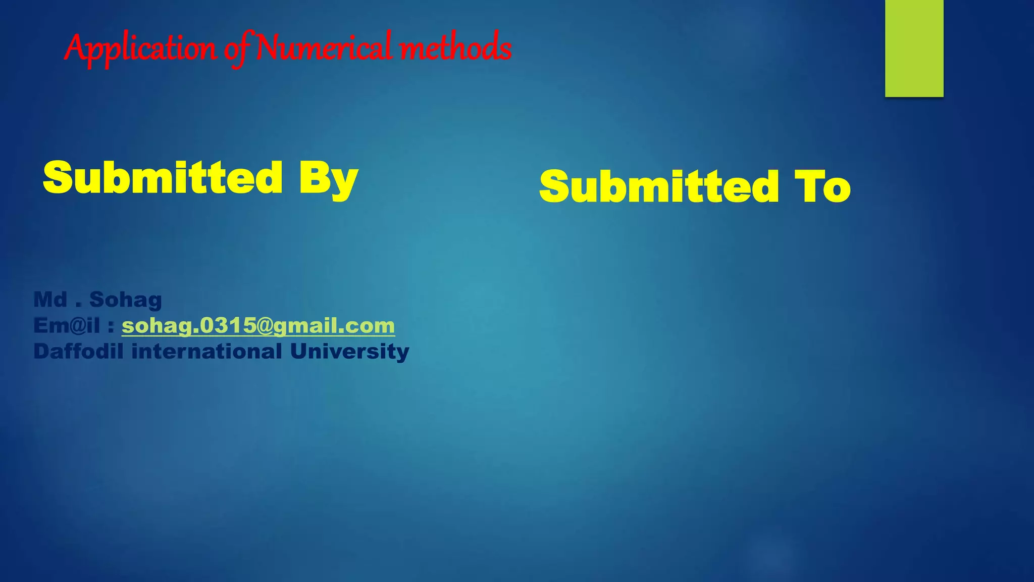 Application of numerical methods | PPTX