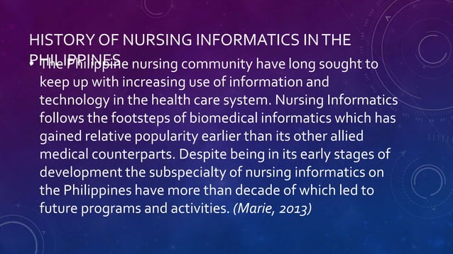 Application of nursing informatics | PPTX | Healthcare Industry ...