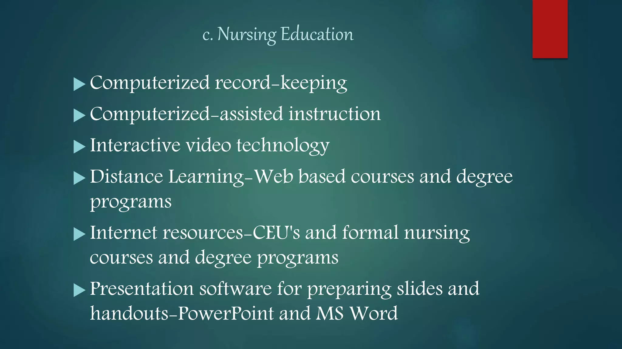 Application of nursing informatics | PPTX