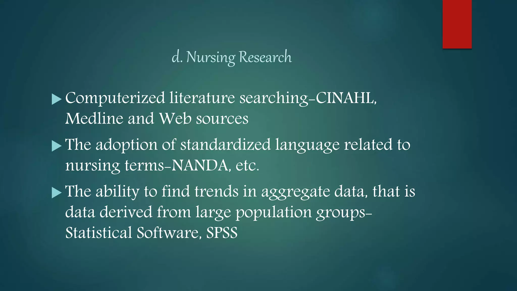 Application of nursing informatics | PPTX