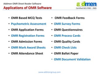 Application of omr software | PPT
