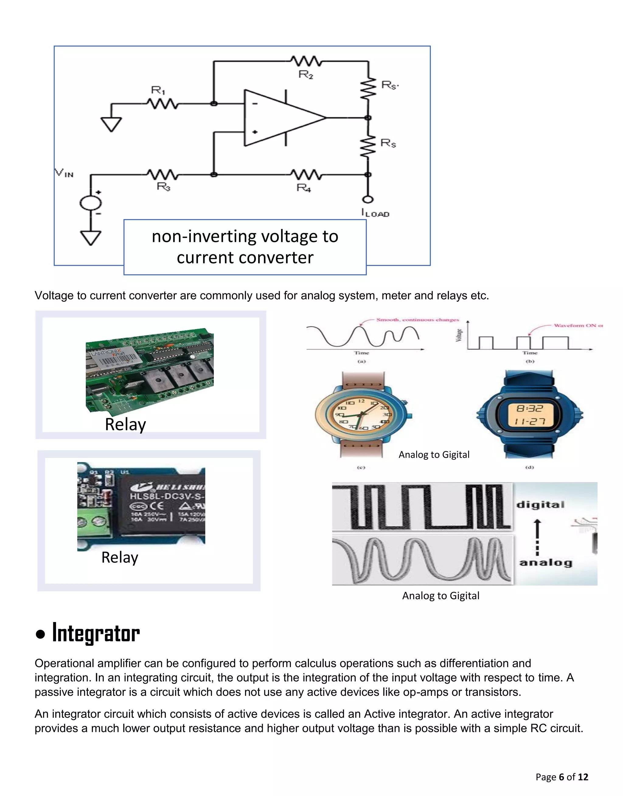 Application of operational amplifier | PDF
