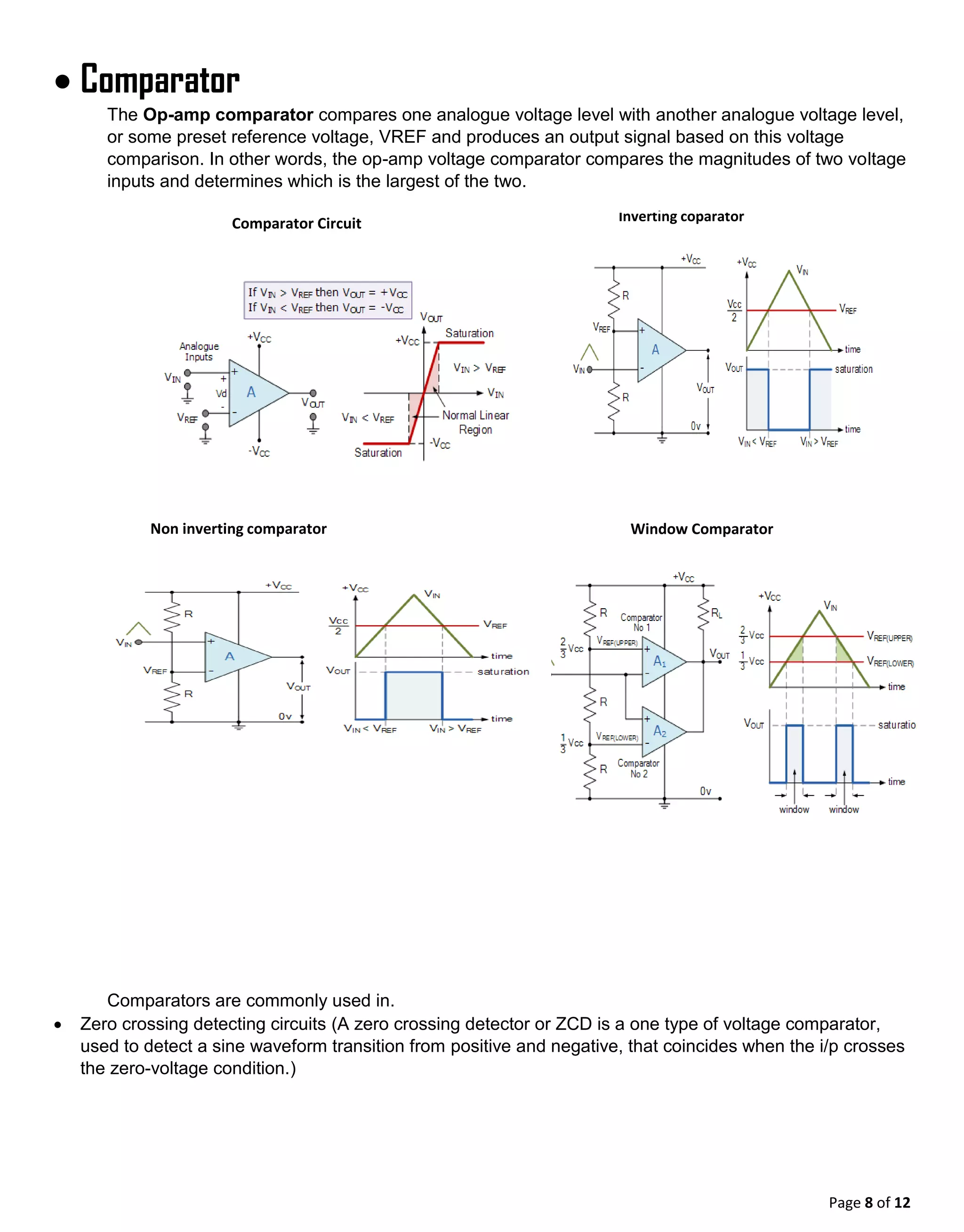 Application of operational amplifier | PDF