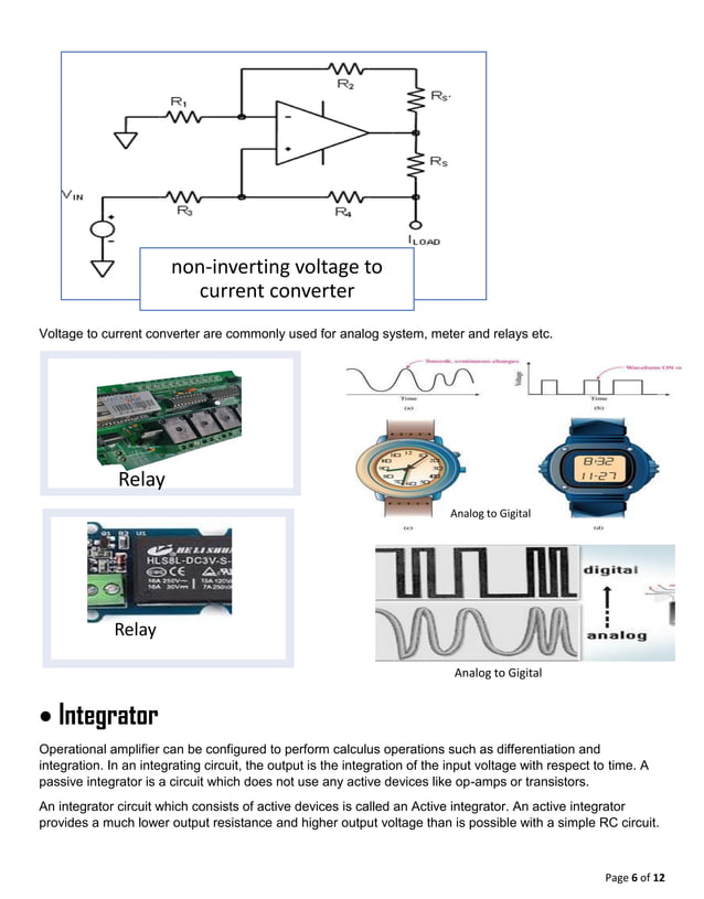 Application of operational amplifier | PDF