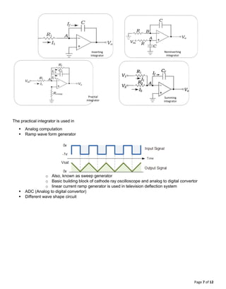 Application of operational amplifier | PDF