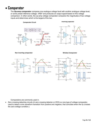 Application of operational amplifier | PDF