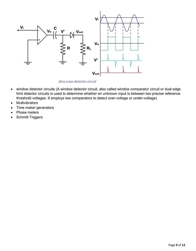 Application of operational amplifier | PDF