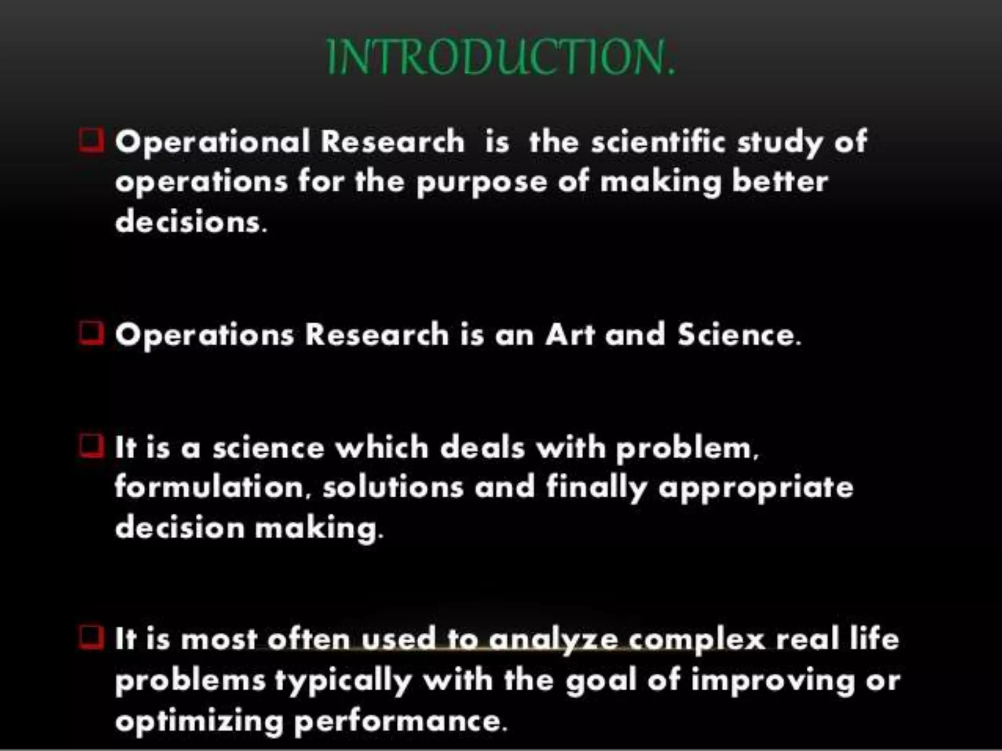 Application of Operations Research | PPTX