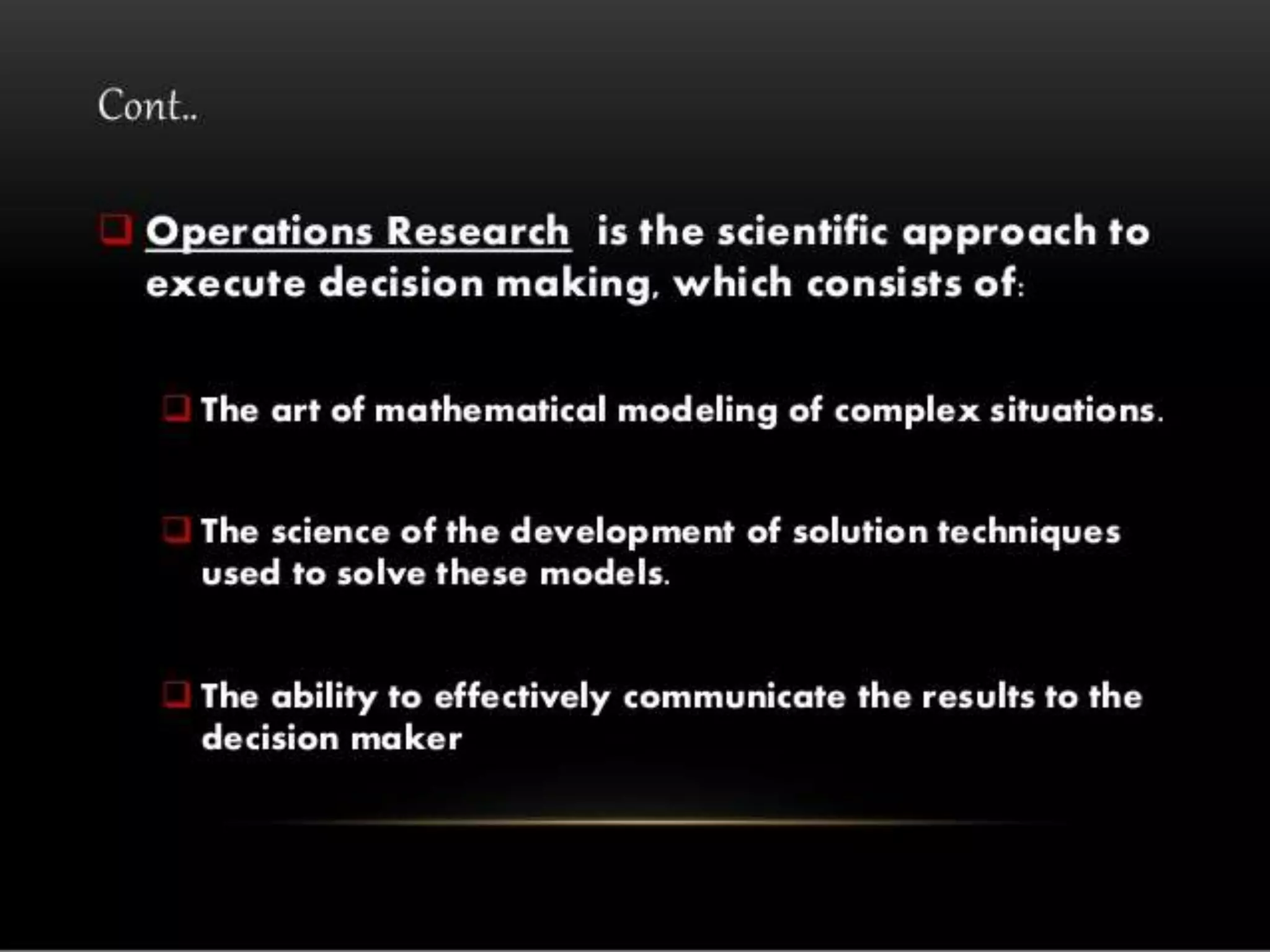 Application of Operations Research | PPTX