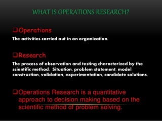 Application of Operations Research | PPTX
