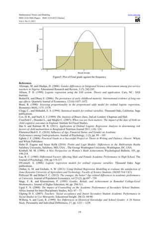 Application of ordinal logistic regression in the study of students ...