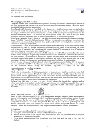 Application of ordinal logistic regression in the study of students ...