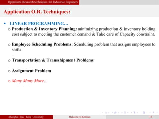 Application of or for industrial engineers | PPT