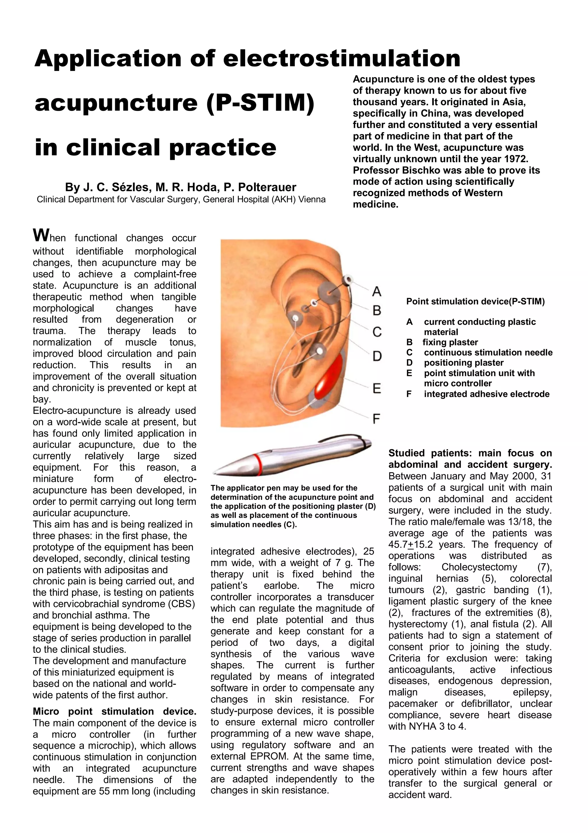Application of Pstim in Clinical Practice | PDF | Physical Therapy ...