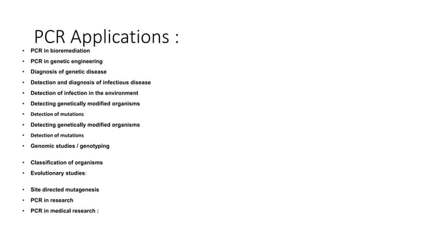 Application of pcr | PPTX