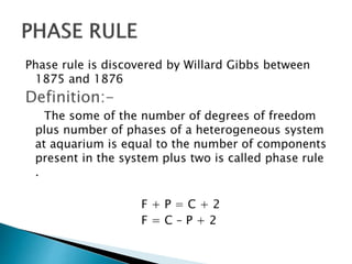 Application of phase rule to three component system | PPTX