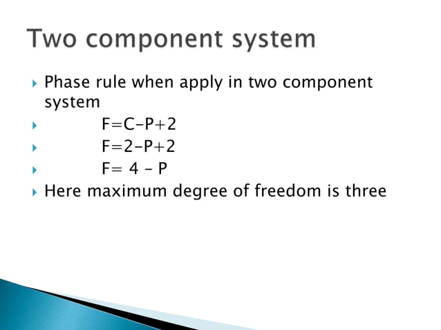 Application of phase rule to three component system | PPTX | Chemistry | Science
