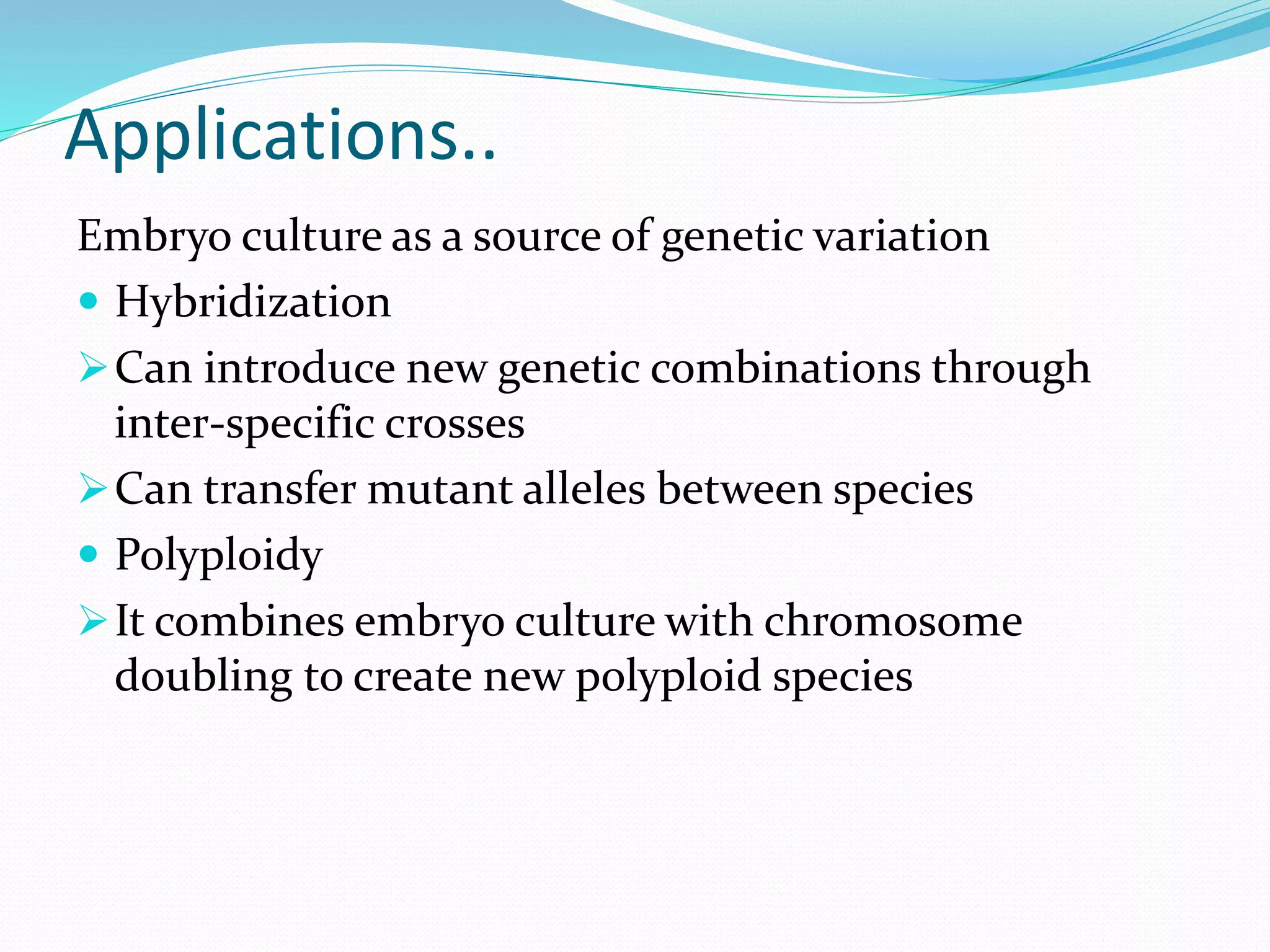 Application of plant tissue culture/ micro-propagation | PPTX