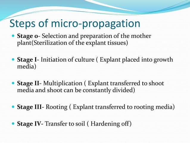 Application of plant tissue culture/ micro-propagation | PPTX