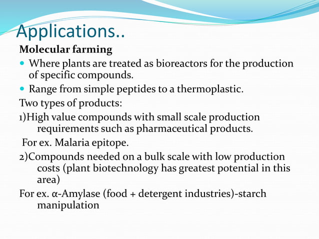 Application of plant tissue culture/ micro-propagation | PPTX