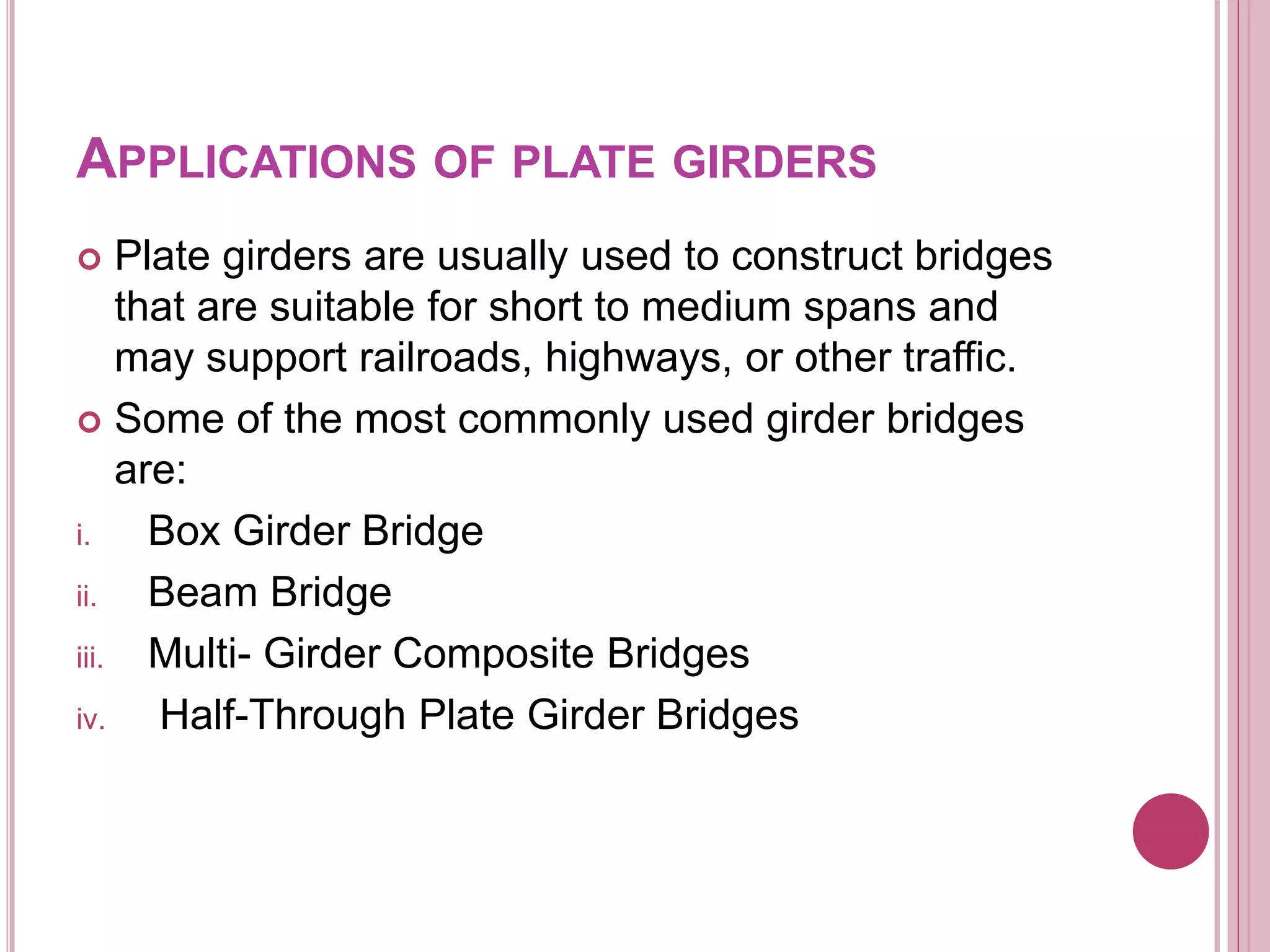 Application of plate girders in steel construction | PPTX