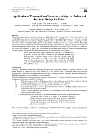 Application of presumption of innocence in nigeria | PDF | Crime ...