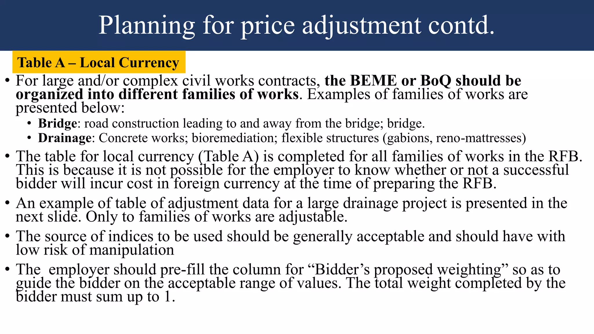 Application of price adjustment in civil works contract | PPTX