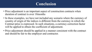 Application of price adjustment in civil works contract | PPTX