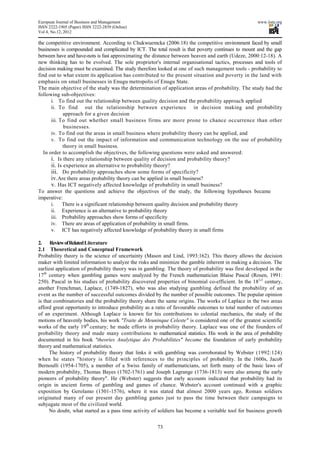 Application of probability theory in small business management in ...