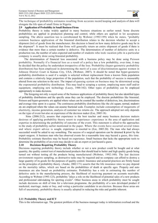 Application of probability theory in small business management in ...