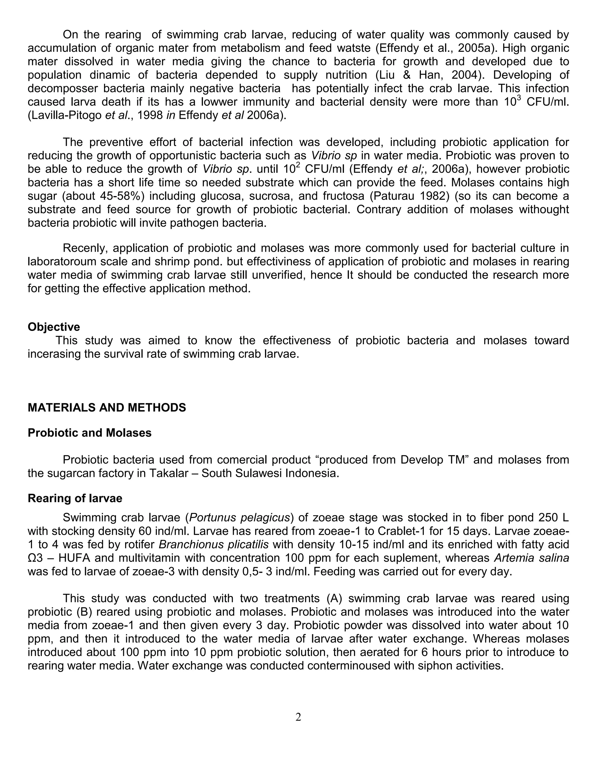 Application Of Probiotic And Molases | DOCX