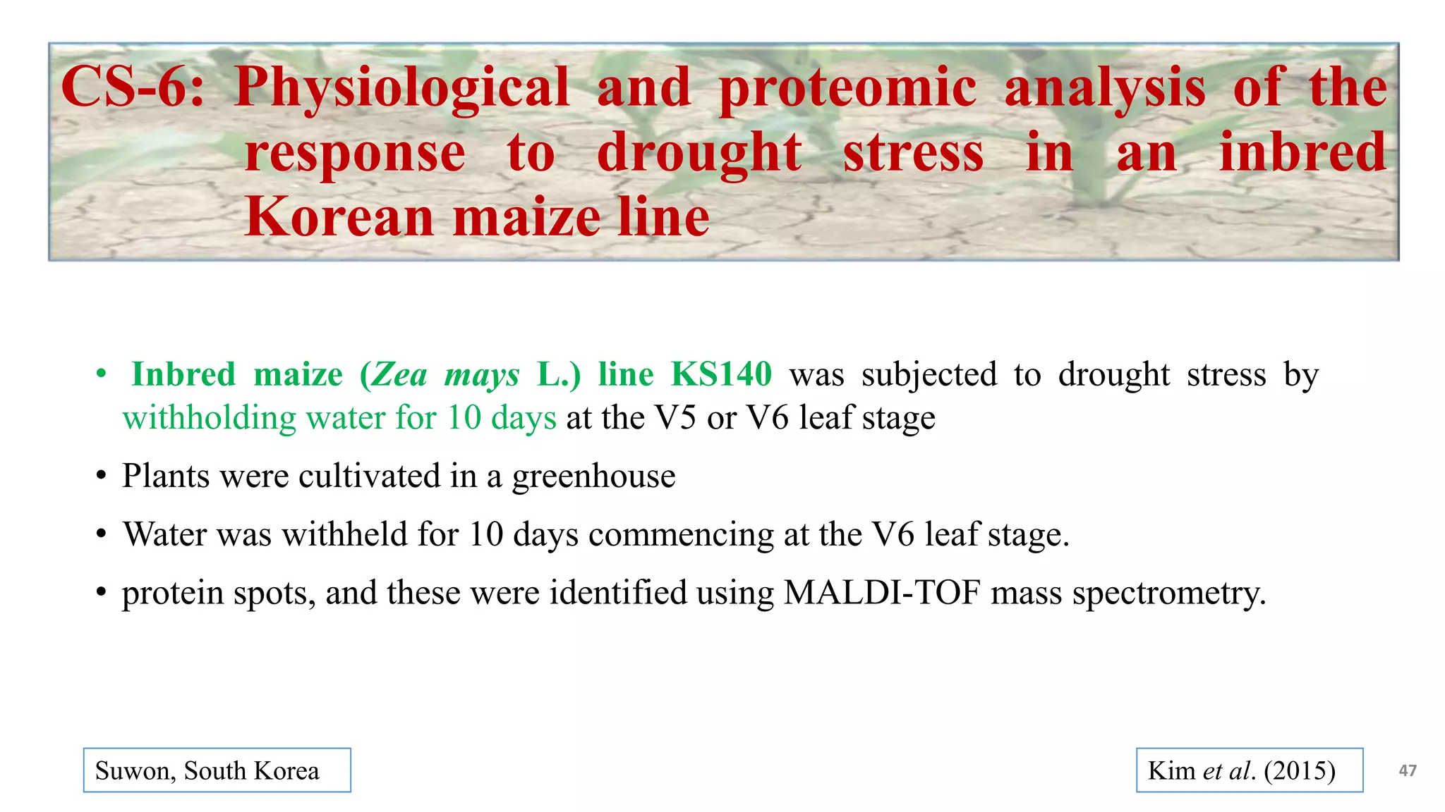 Application of proteomics for identification of abiotic stress tolerance in cereal crops | PPTX