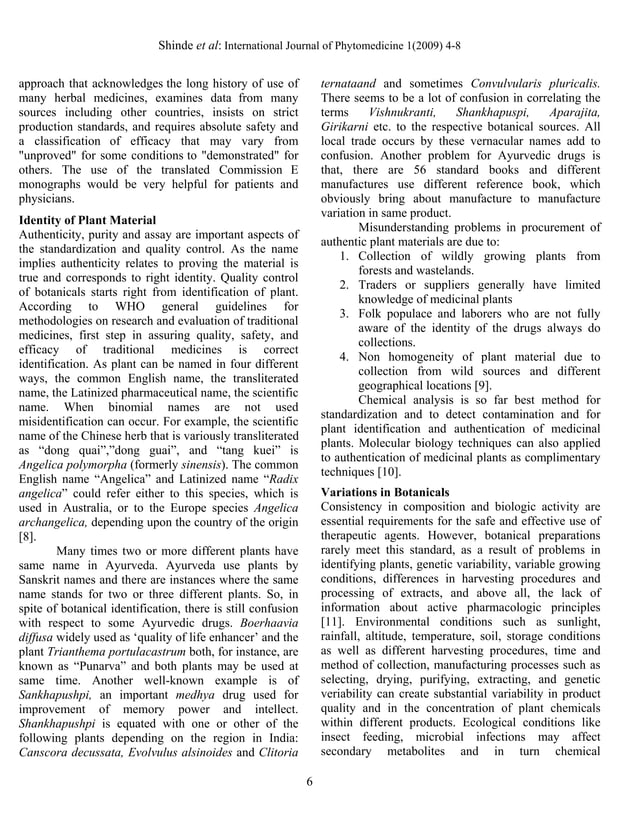 Application of quality control principles to herbal drugs | PDF