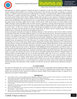 Application Of Quality Function Deployment In Healthcare Services A Review | PDF
