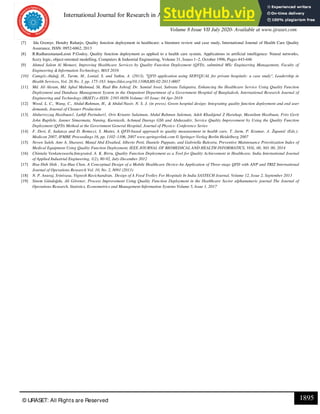 Application Of Quality Function Deployment In Healthcare Services A Review | PDF