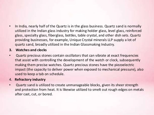 List of 11 Quartz used in multiple scopes of applications | PPTX
