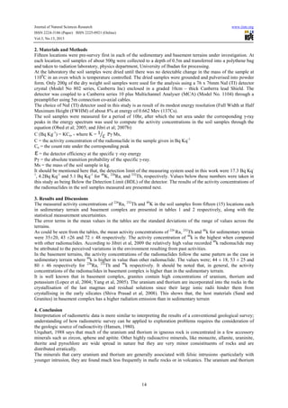 Application of radiometric surveys to delineate between sedimentary ...