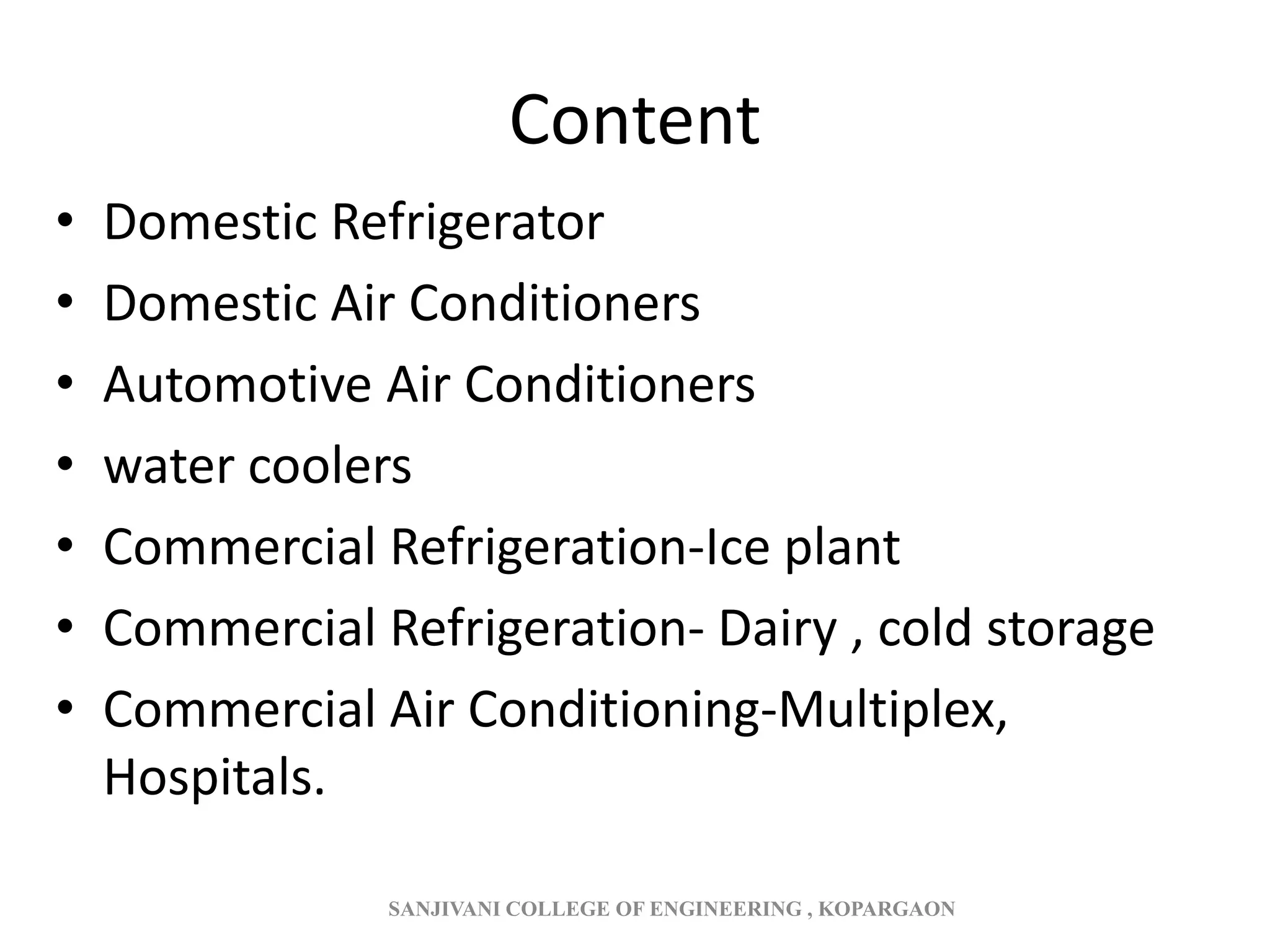 Application of refrigeration and air conditioning | PPTX