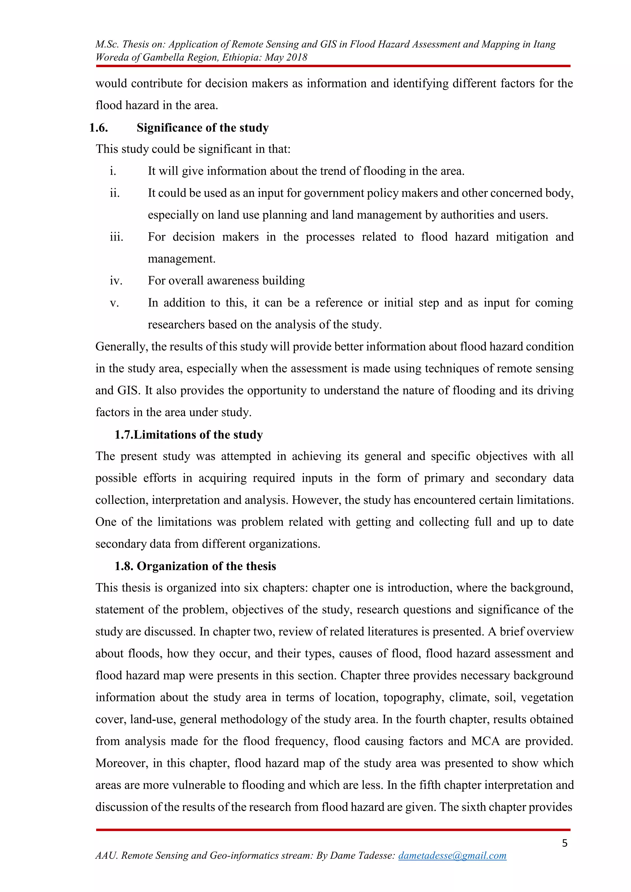 APPLICATION OF REMOTE SENSING AND GIS IN FLOOD HAZARD assesment and mapping.docx