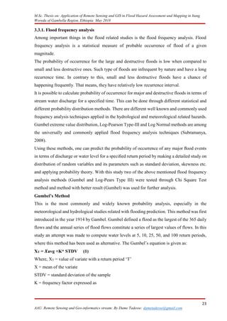 APPLICATION OF REMOTE SENSING AND GIS IN FLOOD HAZARD assesment and ...