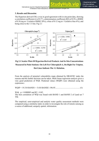 APPLICATION OF REMOTE SENSING AND GIS IN WATER QUALITY ASSESSMENT ...