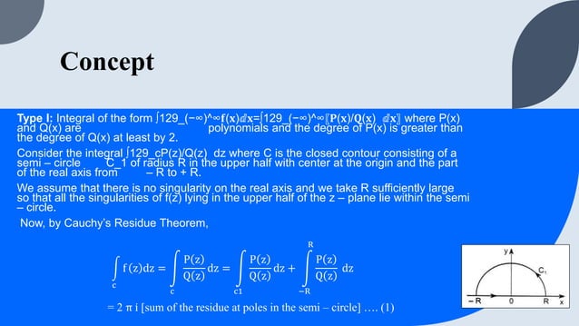 Application Of Residue Theorem To Evaluate Real Integrationspptx Physics Science