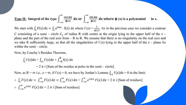 Application of Residue Theorem to evaluate real integrations.pptx | Physics | Science
