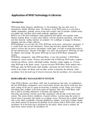 Application of rfid technology in libraries | DOCX