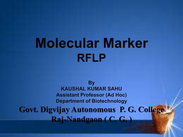 molecular marker RFLP, and application | PPTX | Genetics | Science