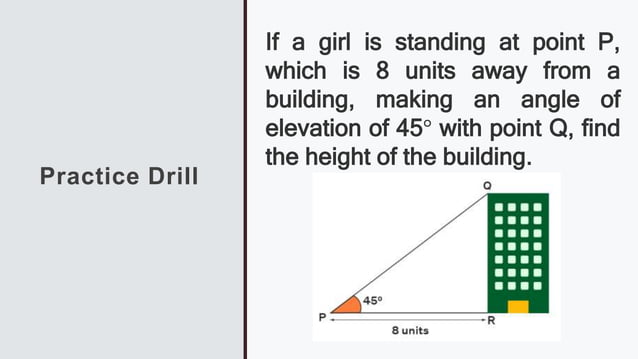 Application of right triangle using trigonometry | PPT
