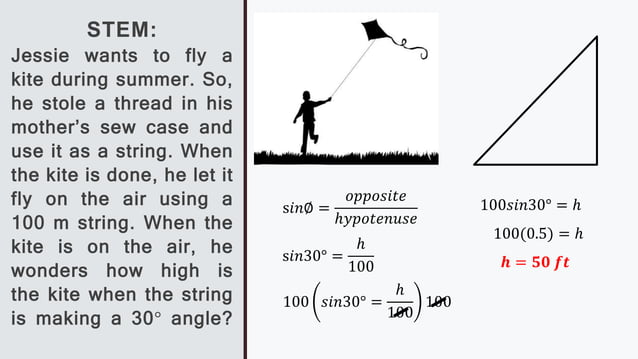 Application of right triangle using trigonometry | PPT