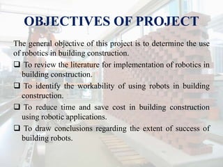 Application of robotics in construction industry | PPTX