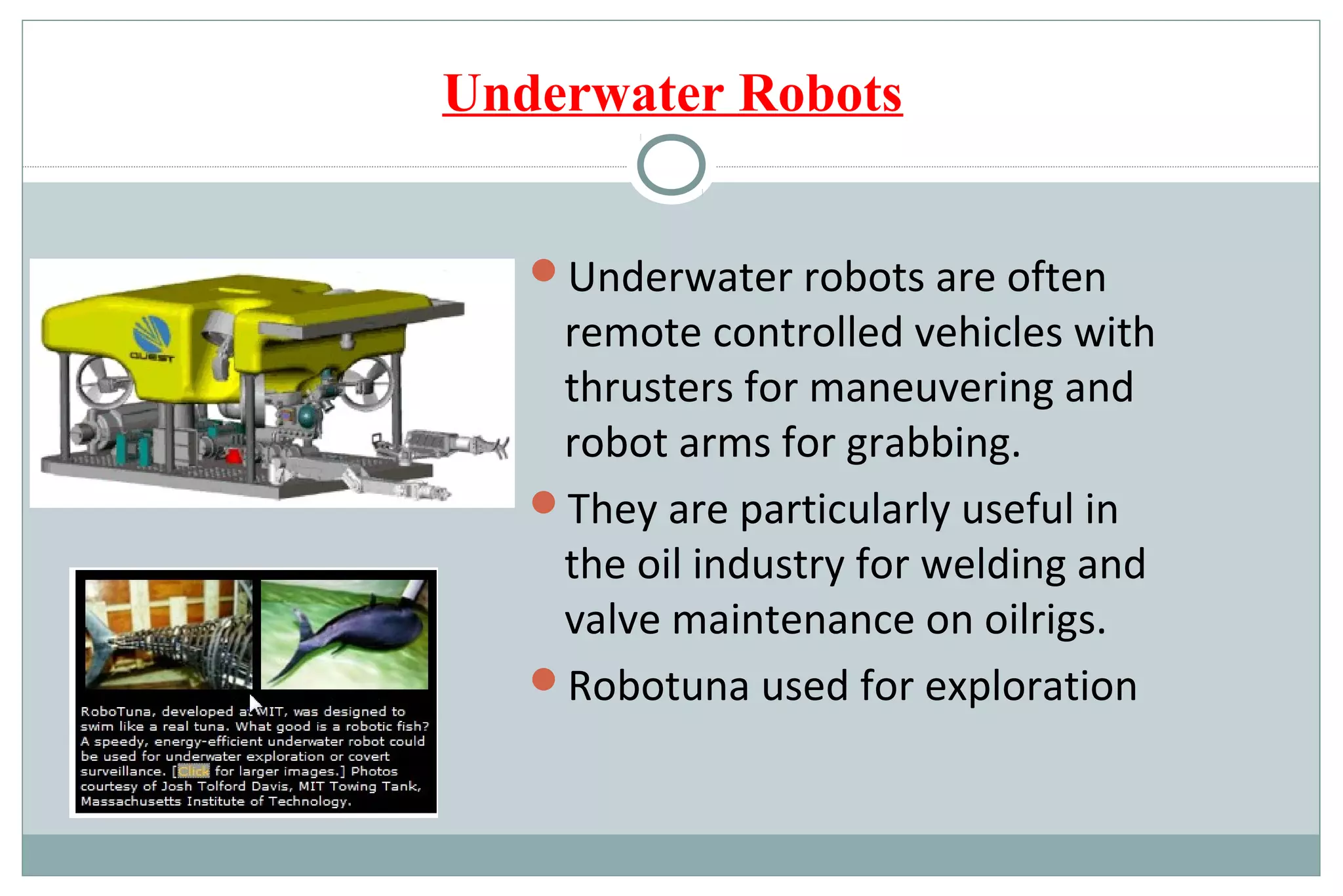 Application of robots | PPT
