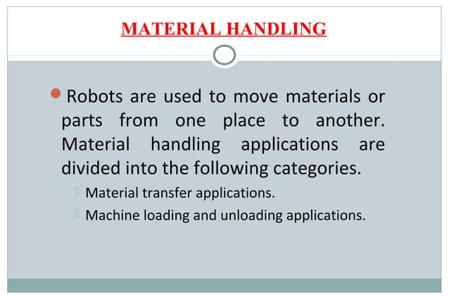 Application of robots | PPT | Robotics | Technology & Computing